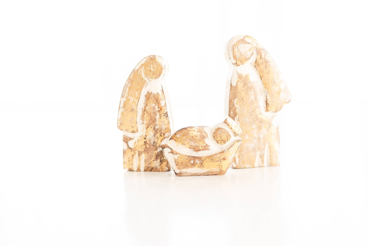 Gold Foil 3 Piece Nativity – Ruth & Ruby